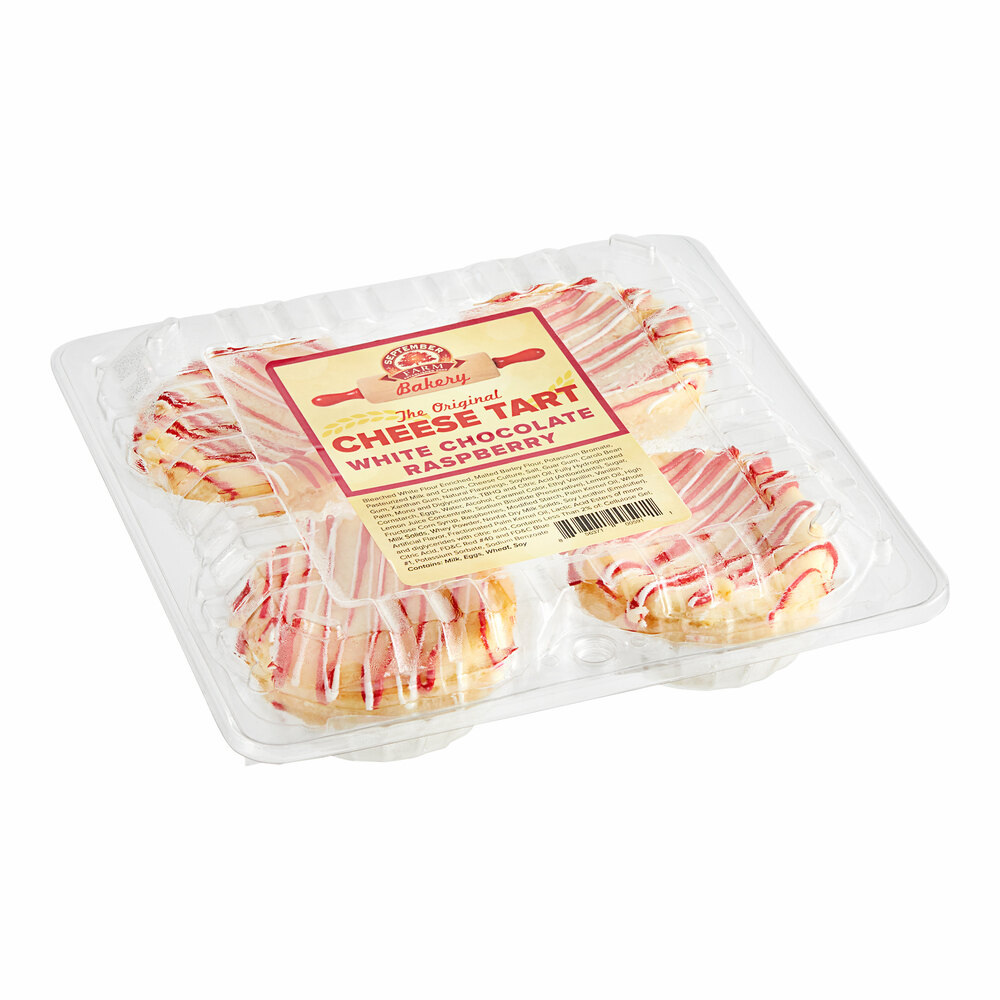 September Farm White Chocolate Raspberry Cheese Tart 2.8 oz. - 12/Case