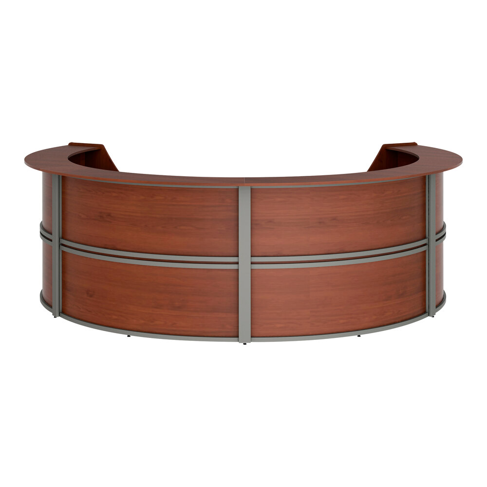 Linea Italia 142" x 107" x 46" Cherry Laminate 4 Panel Curved U-Shape ...