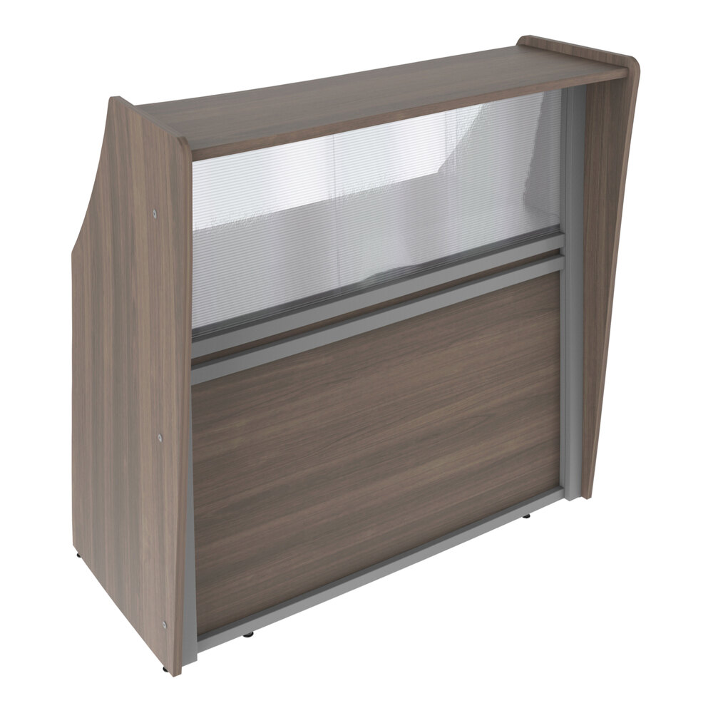 Linea Italia 48" x 27" x 46" Walnut Laminate Reception Desk / Counter ...