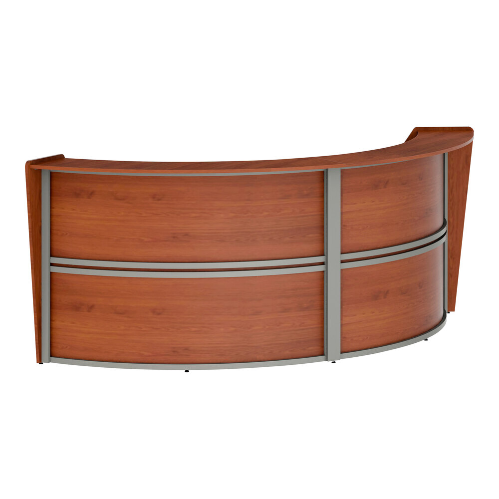 Linea Italia 124 1/4" x 49" x 46" Cherry Laminate 2 Panel Curved ...