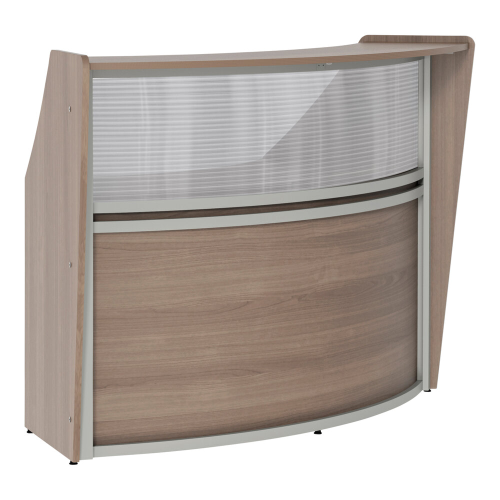 Linea Italia 72" x 32" x 46" Walnut Laminate Single Panel Curved ...
