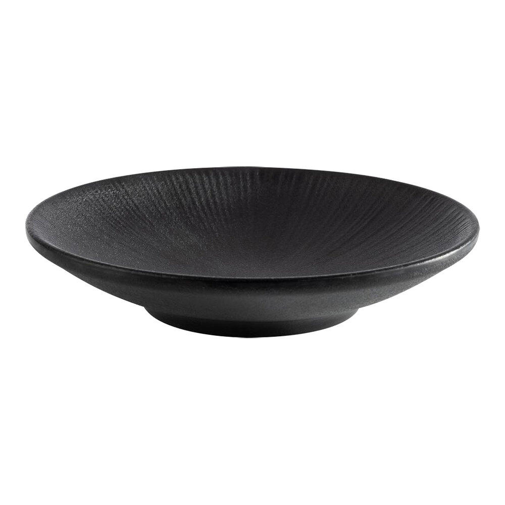 APS Nero 6" Round Coupe Melamine Plate - 12/Case