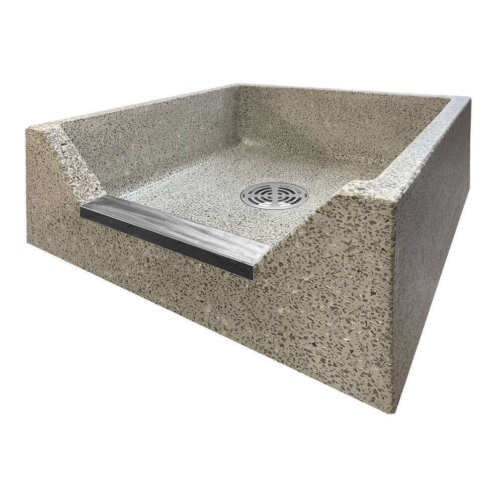 Stern-Williams HL-2000 HILOW 36" x 36" x 12" Terrazzo Mop Sink Basin with 6" Drop Front and ...