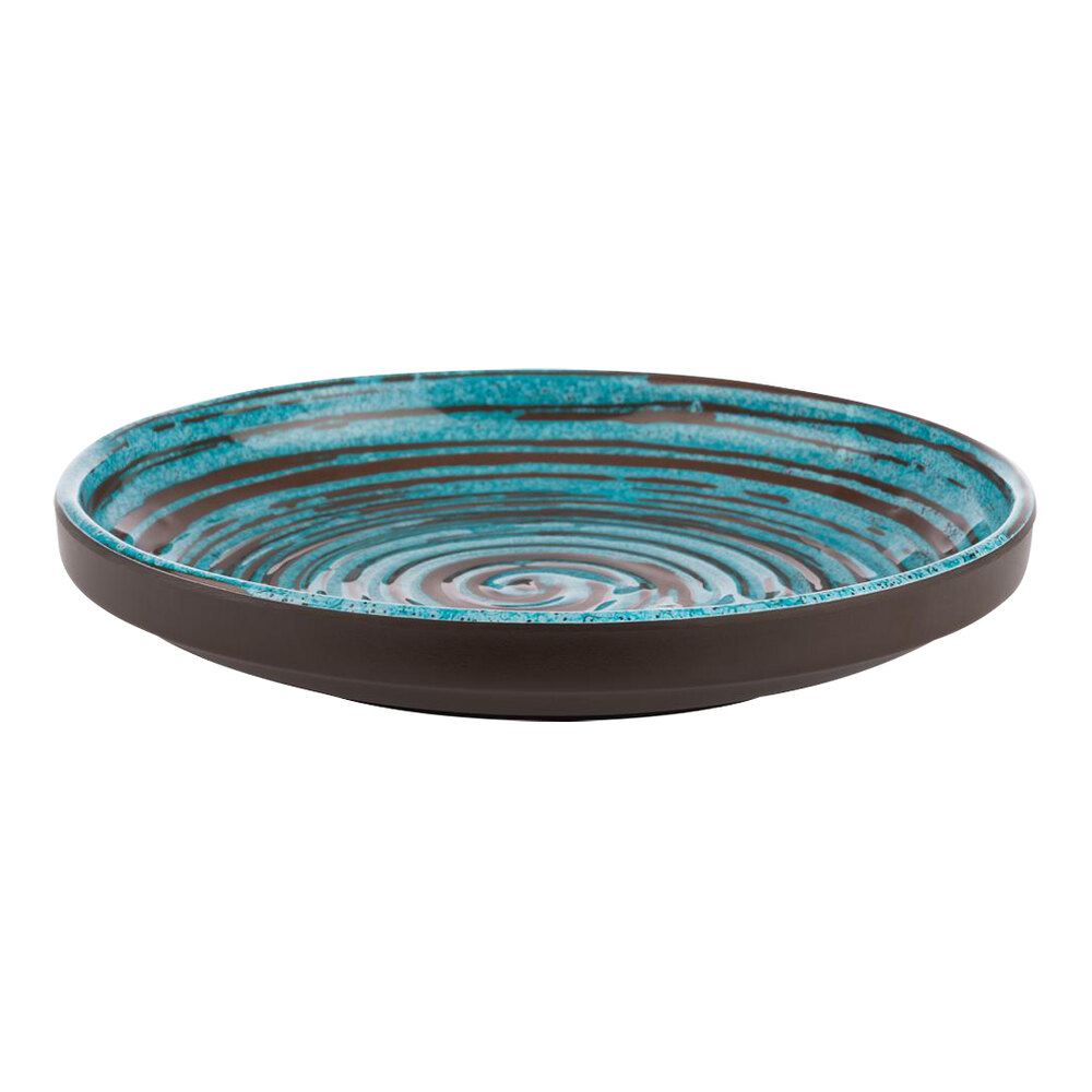 APS Cancun 7" Round High Rim Melamine Plate - 6/Case