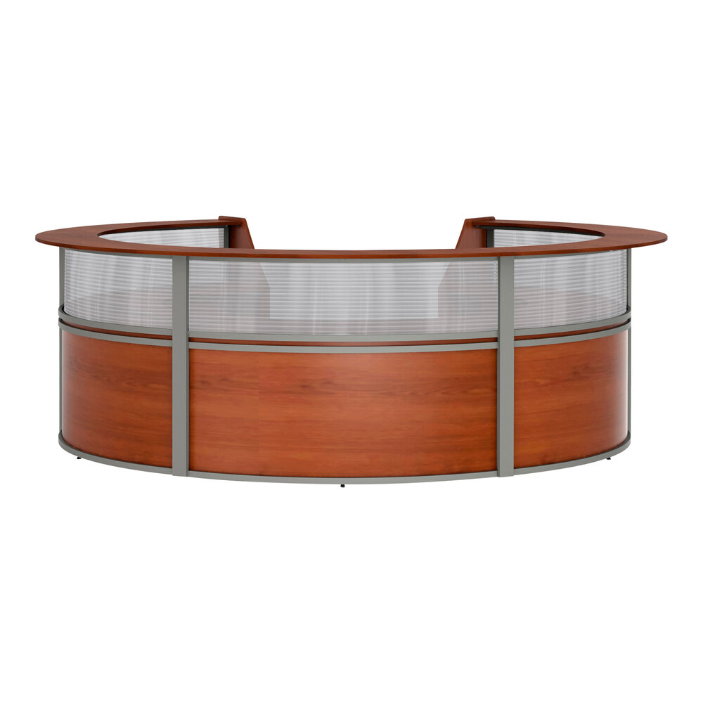 Linea Italia 142" x 133" x 46" Cherry Laminate 5 Panel Curved U-Shape ...