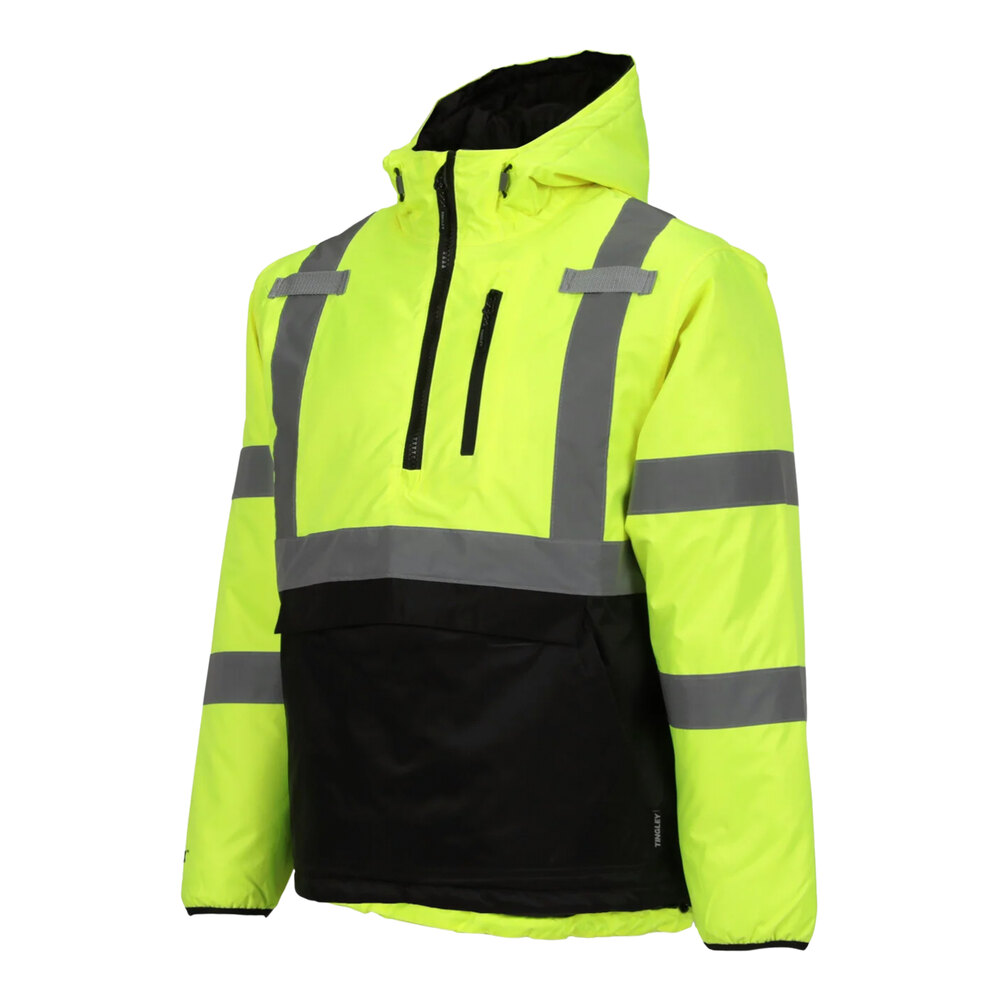 Tingley Optix Type R Class 3 Hi-Vis Lime Pullover Jacket with Black ...