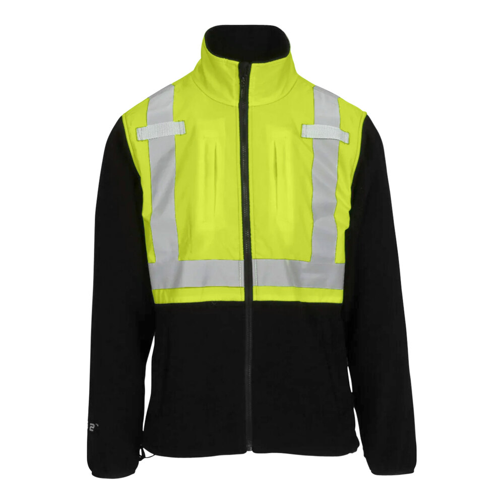 Tingley Phase 2 Type R Class 2 Hi-Vis Lime / Heavy Weight Black Fleece ...