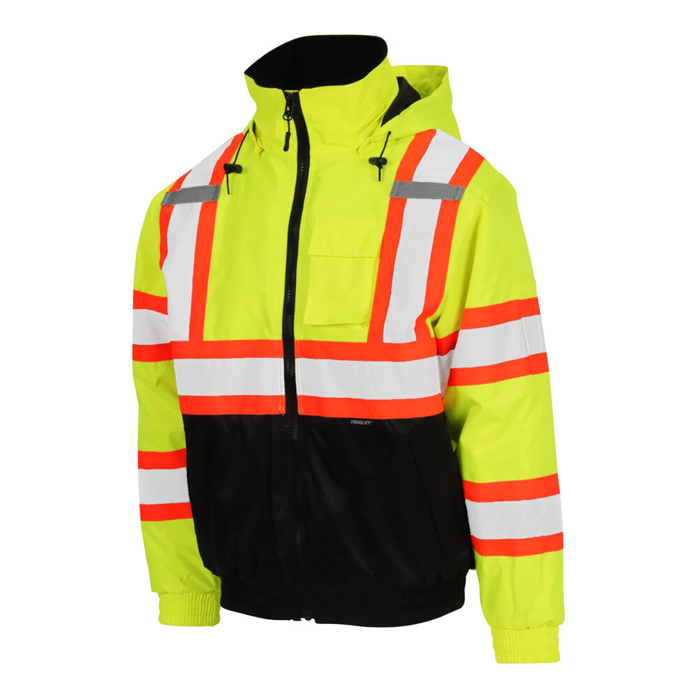 Tingley Bomber II Type R Class 3 X-Back Hi-Vis Lime Jacket with Black ...