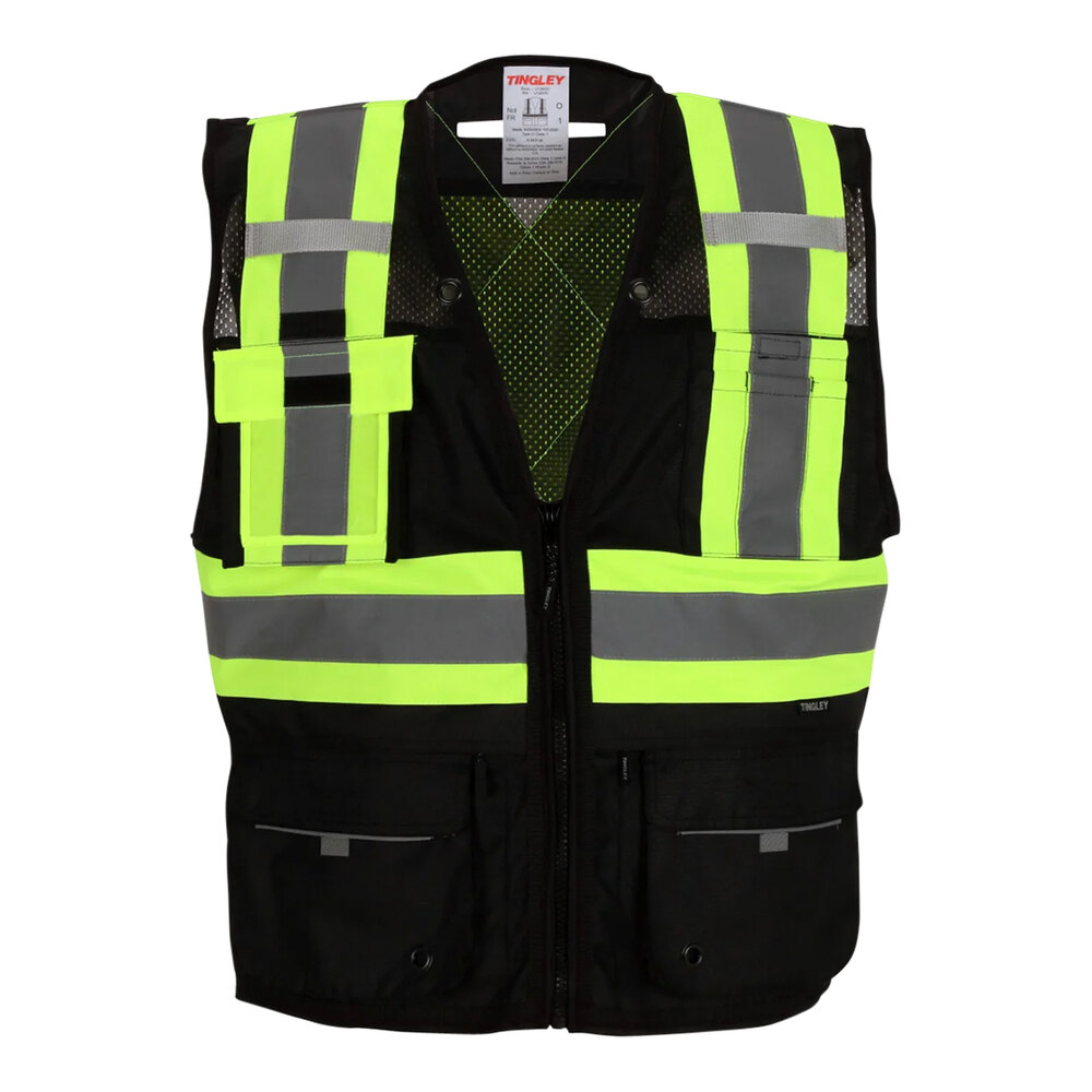 Tingley Type O Class 1 Hi-Vis Black Surveyor's Mesh Heavy-Duty Safety ...