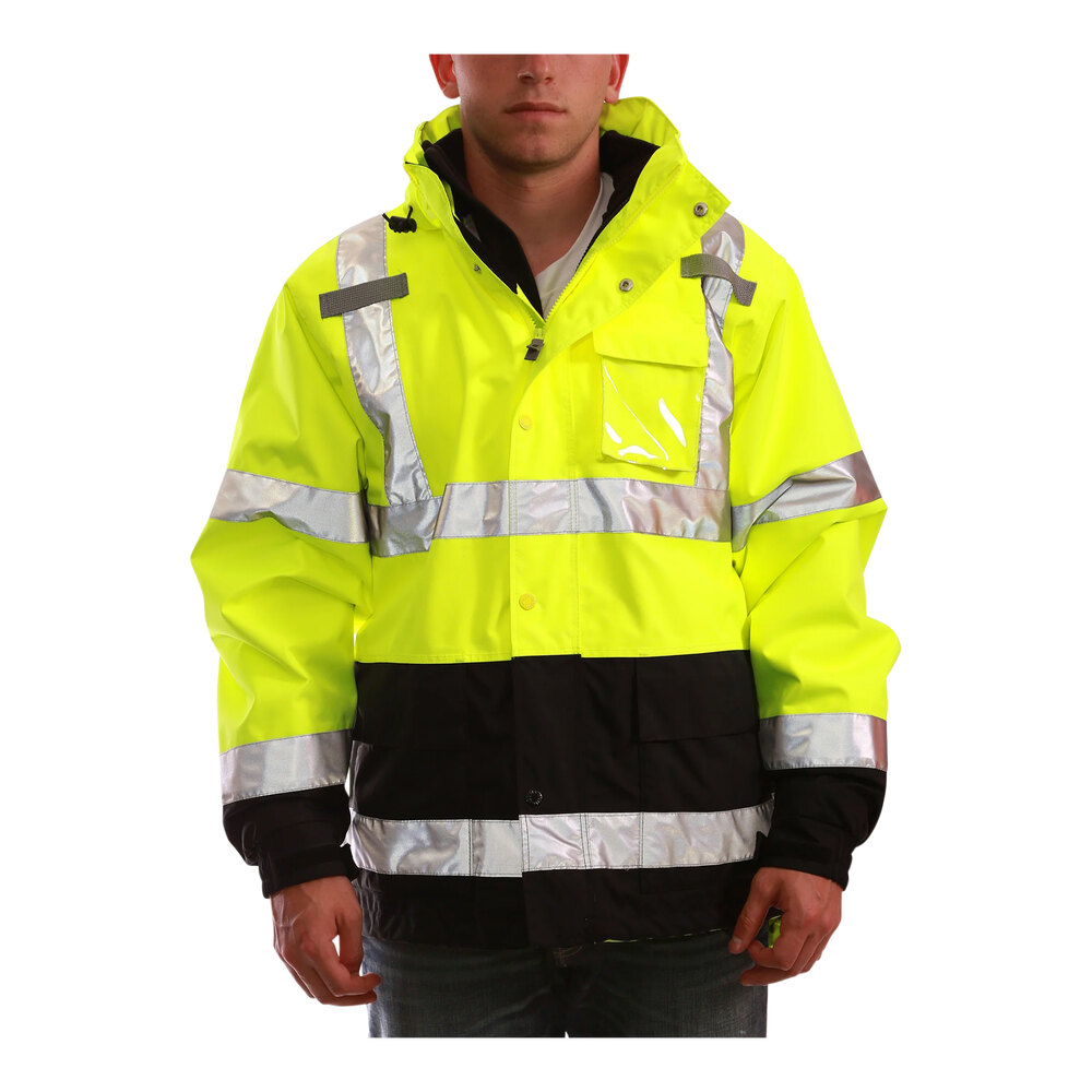 Tingley Icon 3.1 Type R Class 3 Hi-Vis Lime Jacket with Black Panels ...