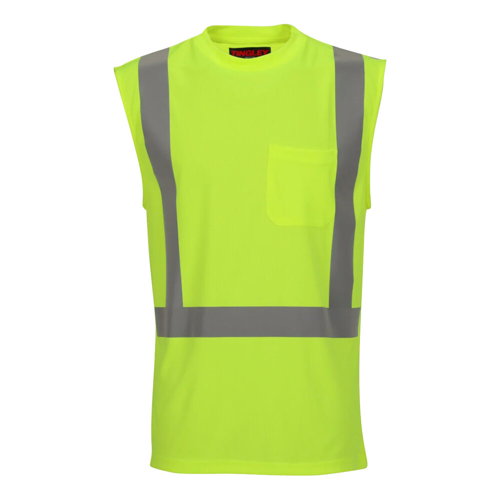 Tingley Job Sight Type R Class 2 Hi-Vis Lime Sleeveless Shirt S75222.MD - Medium