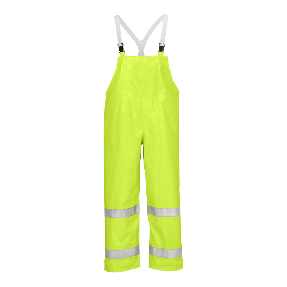 Tingley Comfort-Brite Class E Hi-Vis Lime Rain Overalls O53122.5X - 5X