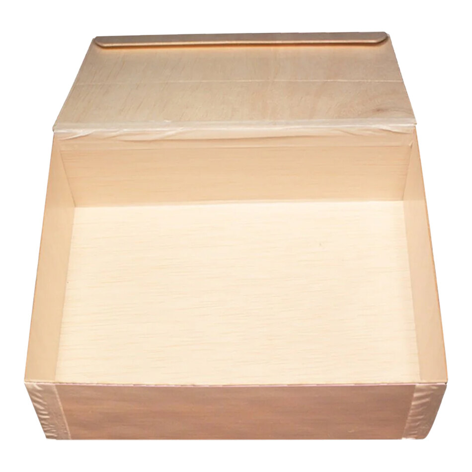 VerTerra 11" x 8" x 2" Collapsible Balsa Wood Catering Box with ...