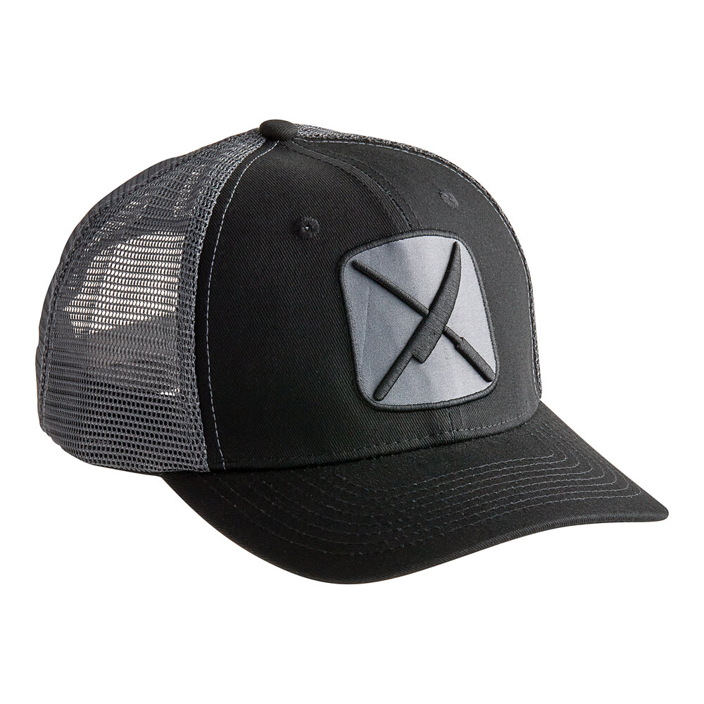 Mercer Culinary Black Trucker Cap with Nylon Mesh Back and Knife and ...