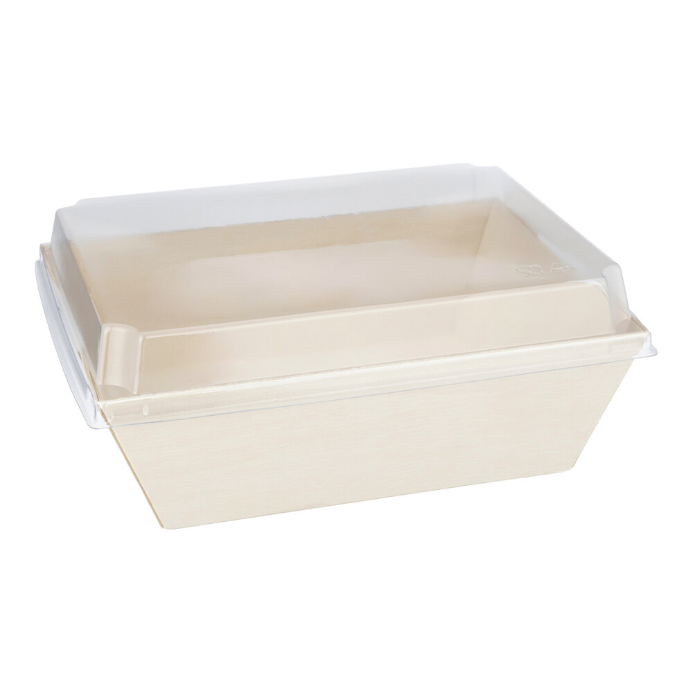 VerTerra 8" x 6" Rectangular Balsa Wood Covered Tray with Transparent ...