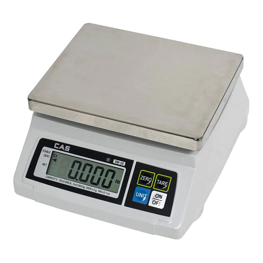 CAS SW-20 SW Series 20 lb. Digital Portion Control Scale - Legal for Trade