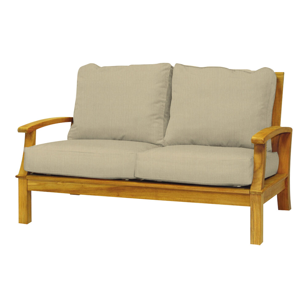 Three Birds Casual Monterey Teak Sand Deep Seating 2-Seater Sofa