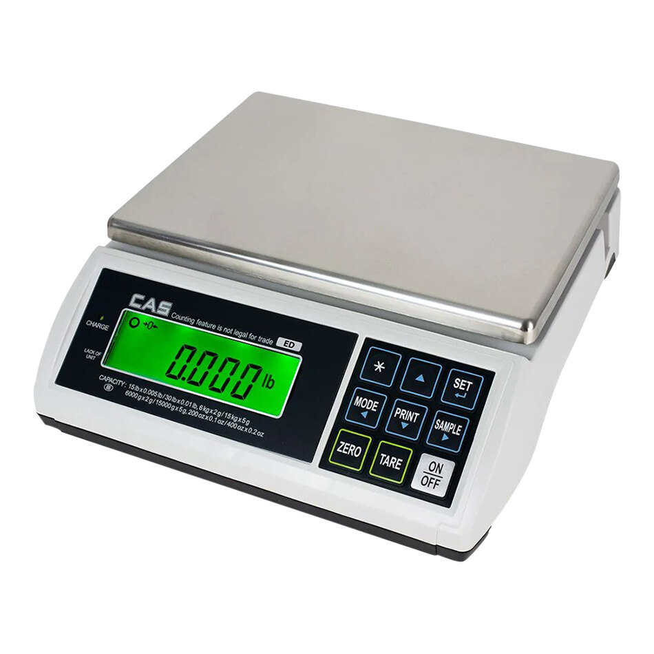 CAS ED-30LB ED Series 30 lb. Multifunction Digital Bench Scale - Legal ...