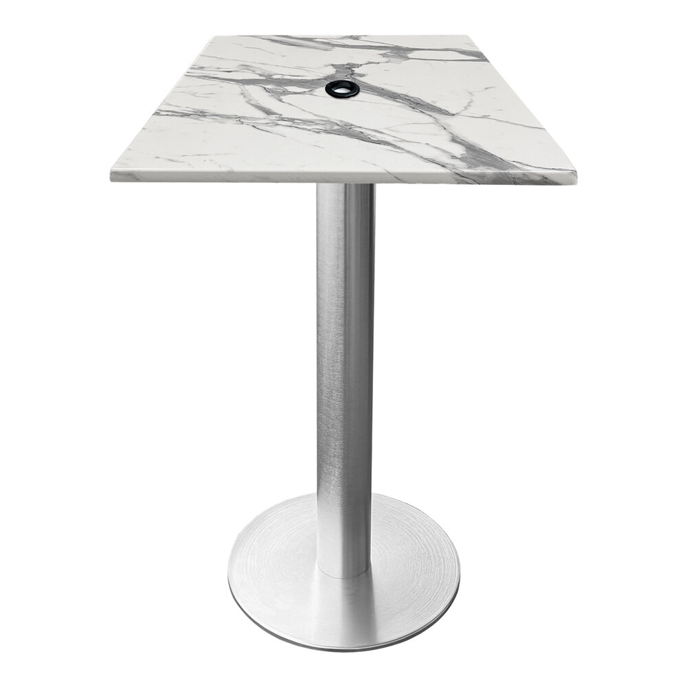 Holland Bar Stool EnduroTop 30" x 30" Square White Faux Marble Indoor ...
