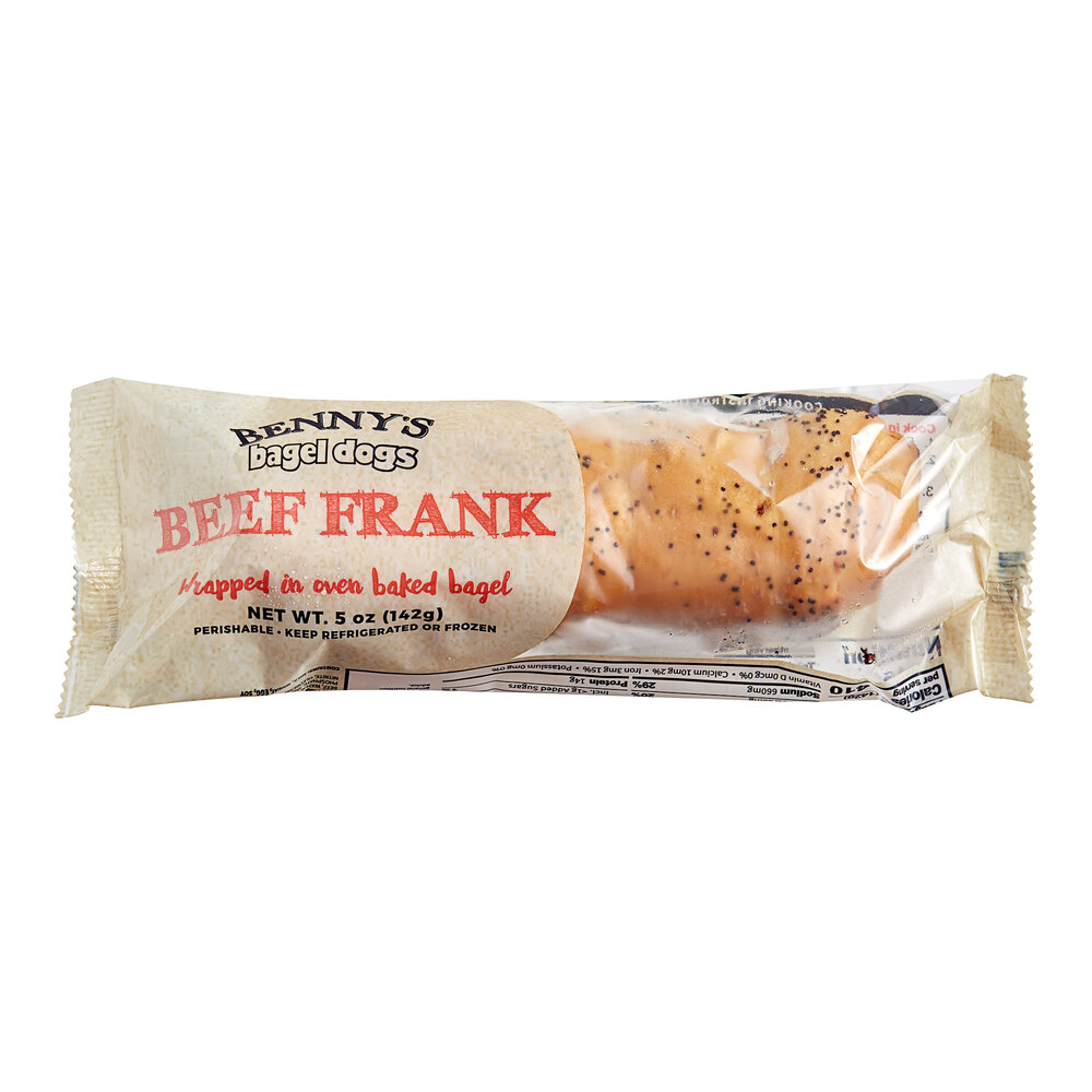 Benny's Bagel Dogs Beef Bagel Dog 5 oz. - 12/Case