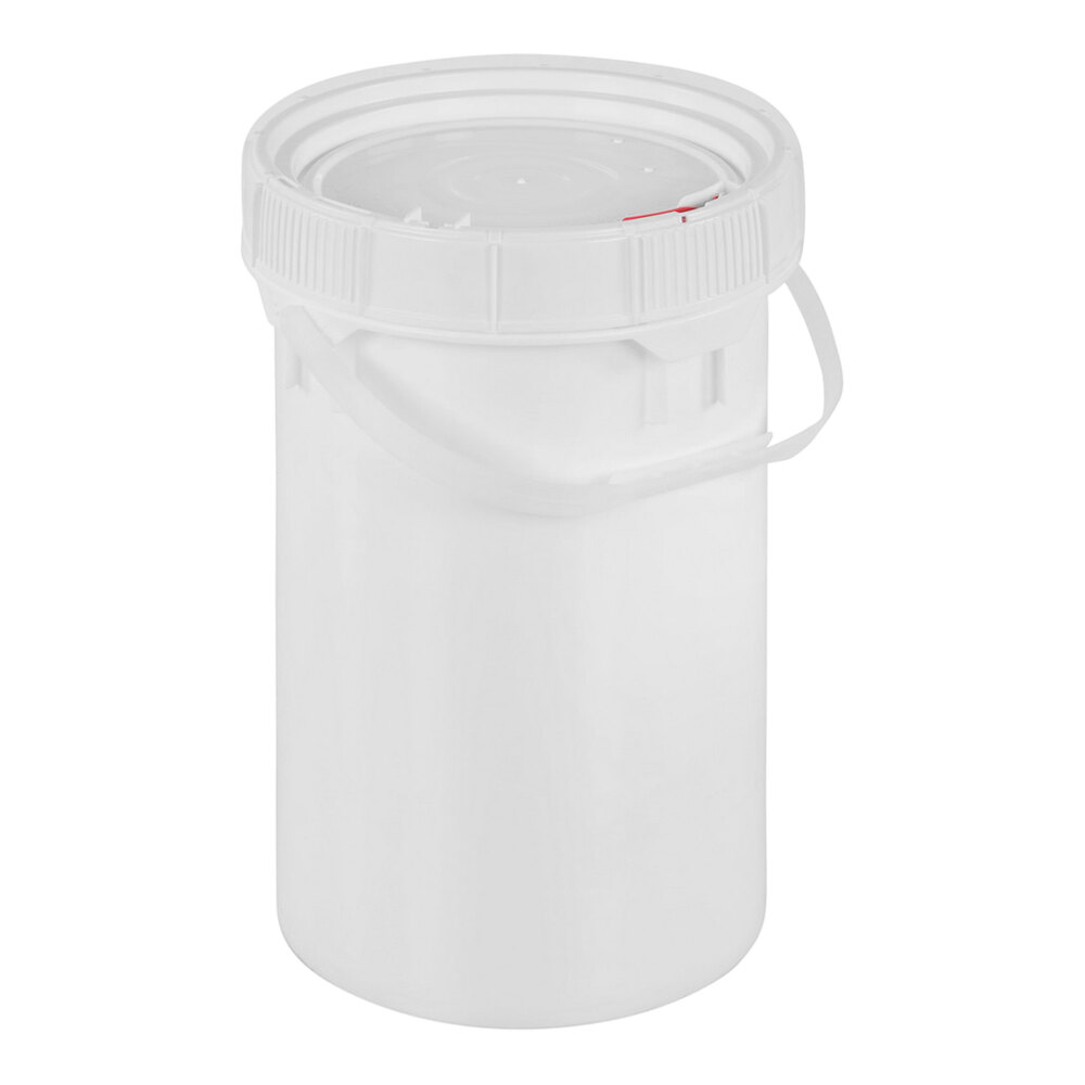 Vestil PAIL-SCR-65-W 6.5 Gallon White HDPE Screw Top Pail and Lid