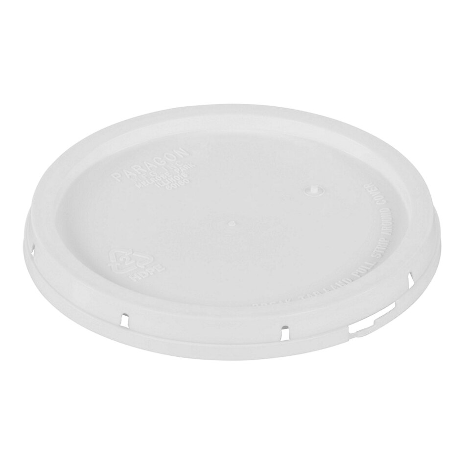 Vestil LID-2-PWT White HDPE Tear Tab Lid for PAIL-2-PWS