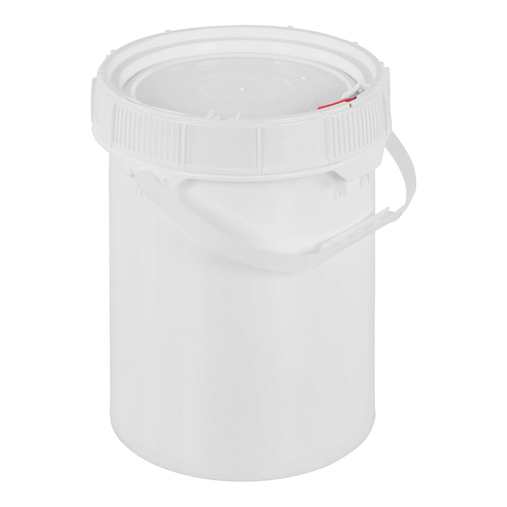 Vestil PAIL-SCR-5-W 5 Gallon White HDPE Screw Top Pail and Lid