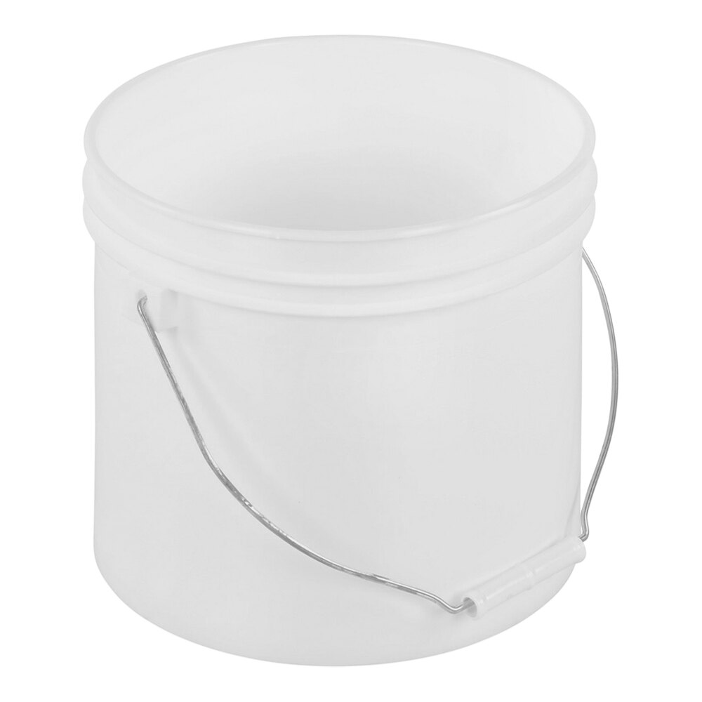 Vestil PAIL-2-PWS 2 Gallon White HDPE Open-Head Pail with Steel Handle