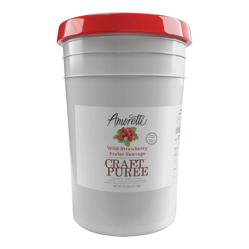 Amoretti Wild Strawberry Craft Puree 6 Gallon (55 lb.)