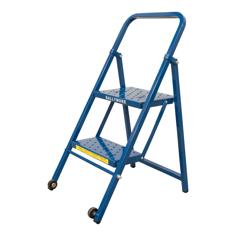 Ballymore Thin Line 2-Step Blue Powder-Coated Steel Folding Mobile Step ...