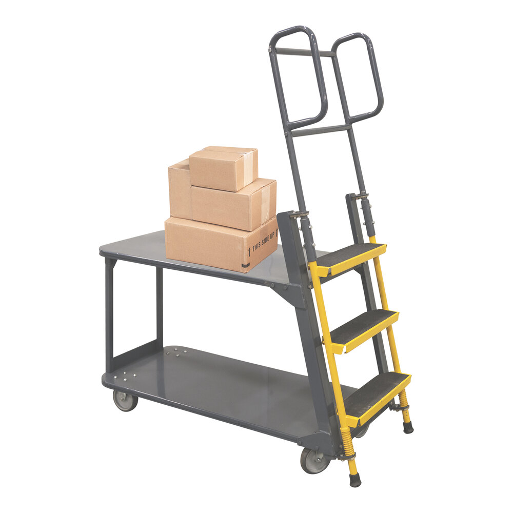 Ballymore 51" x 21" x 63" Steel 2-Shelf Merchandise Ladder Cart BMLC ...