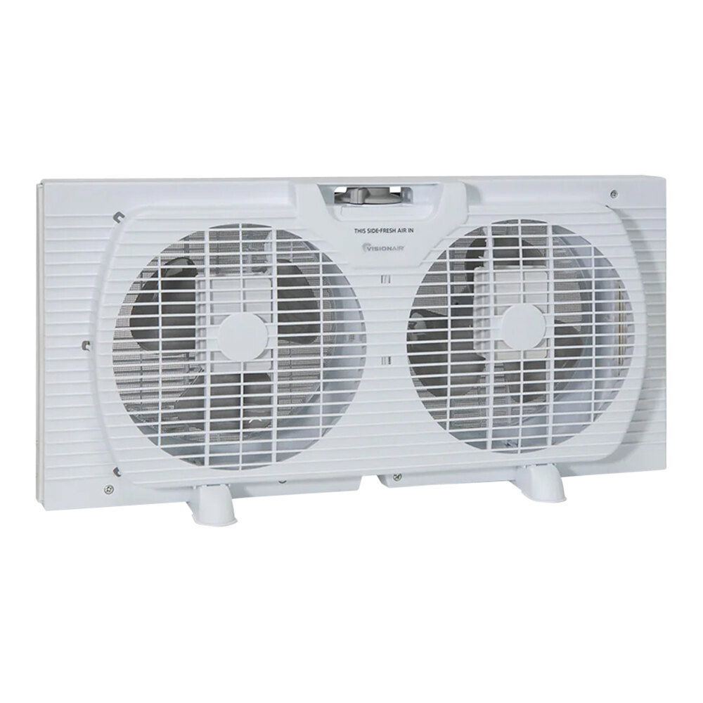 VisionAir 9" White 2-Speed Twin Window Fan 1VAFW92 - 120V