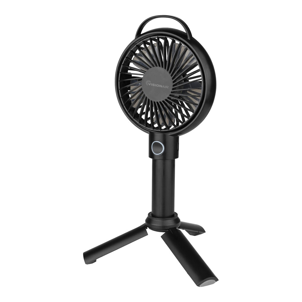 VisionAir 4" Black Rechargeable Battery-Operated 3-Speed USB Handheld ...