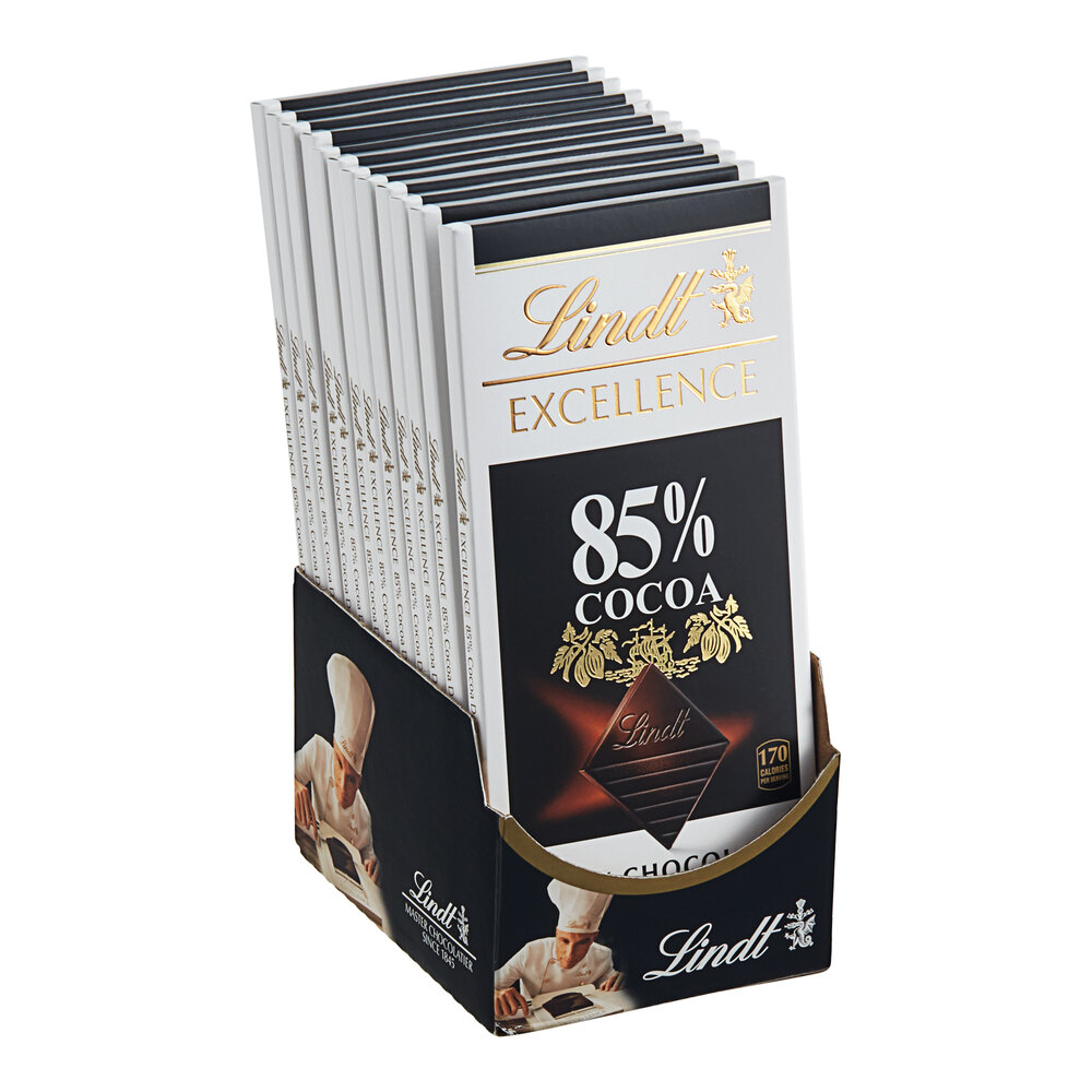 Lindt Excellence 85% Cocoa Dark Chocolate Bar 3.5 oz. - 12/Pack