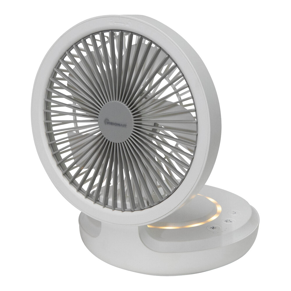 VisionAir 6" White Rechargeable Battery-Operated 4-Speed Oscillating ...