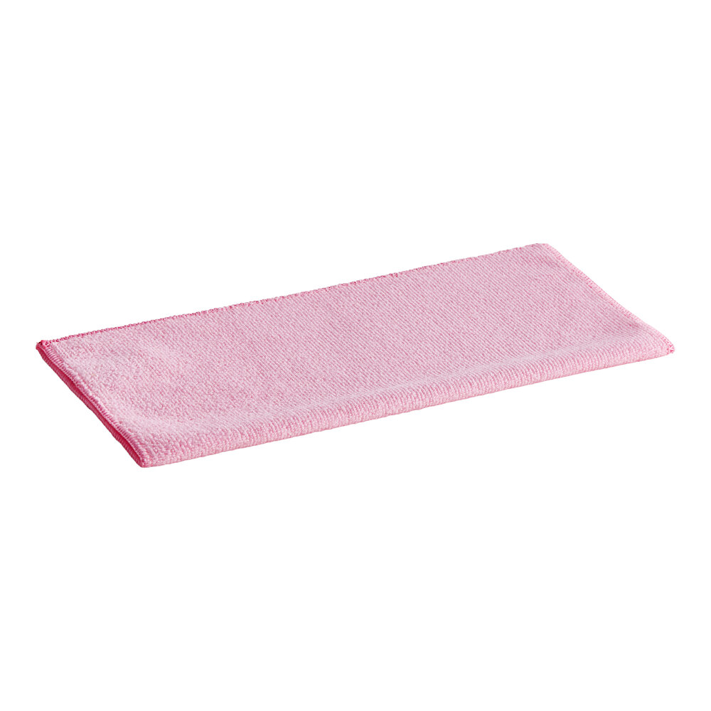 Advantage Supplies 12" x 12" Pink Microfiber General Purpose Cloth - 12 ...