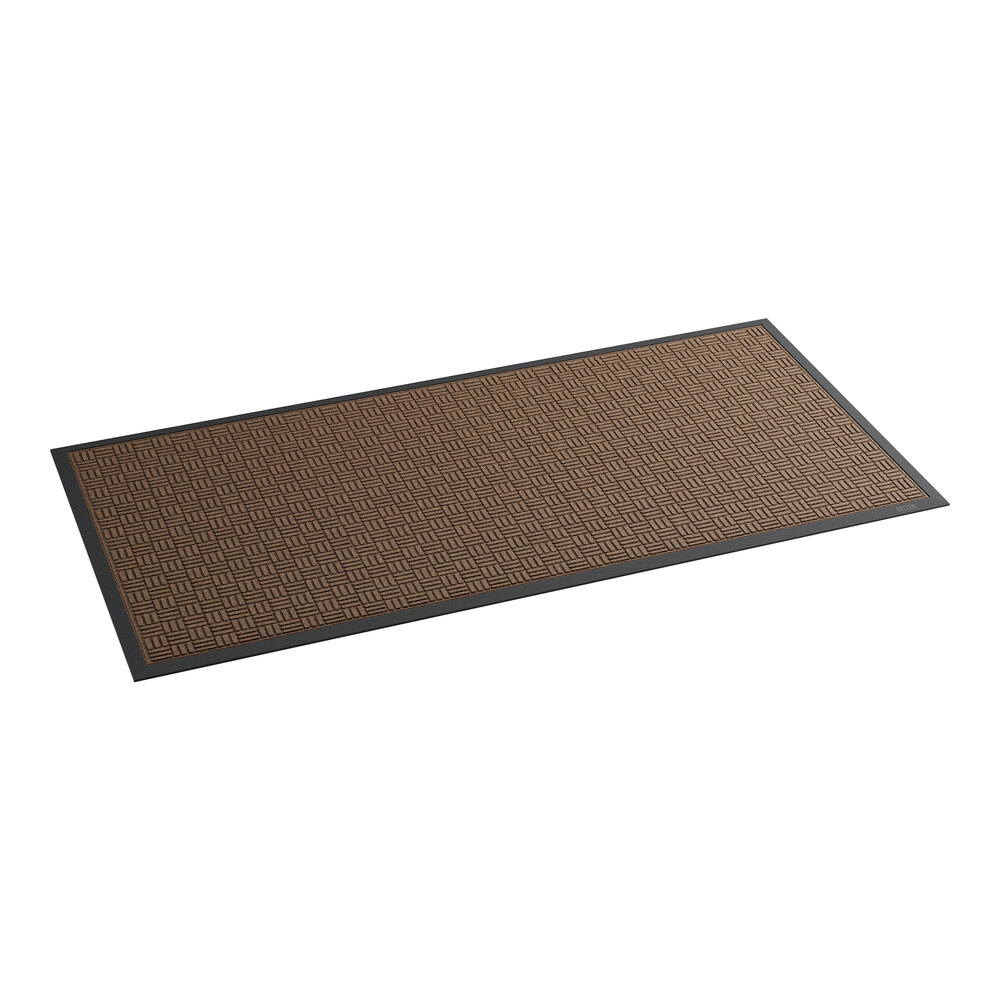 Lavex Water Absorbent 3' x 6' Brown Parquet Indoor Entrance Mat - 3/8 ...