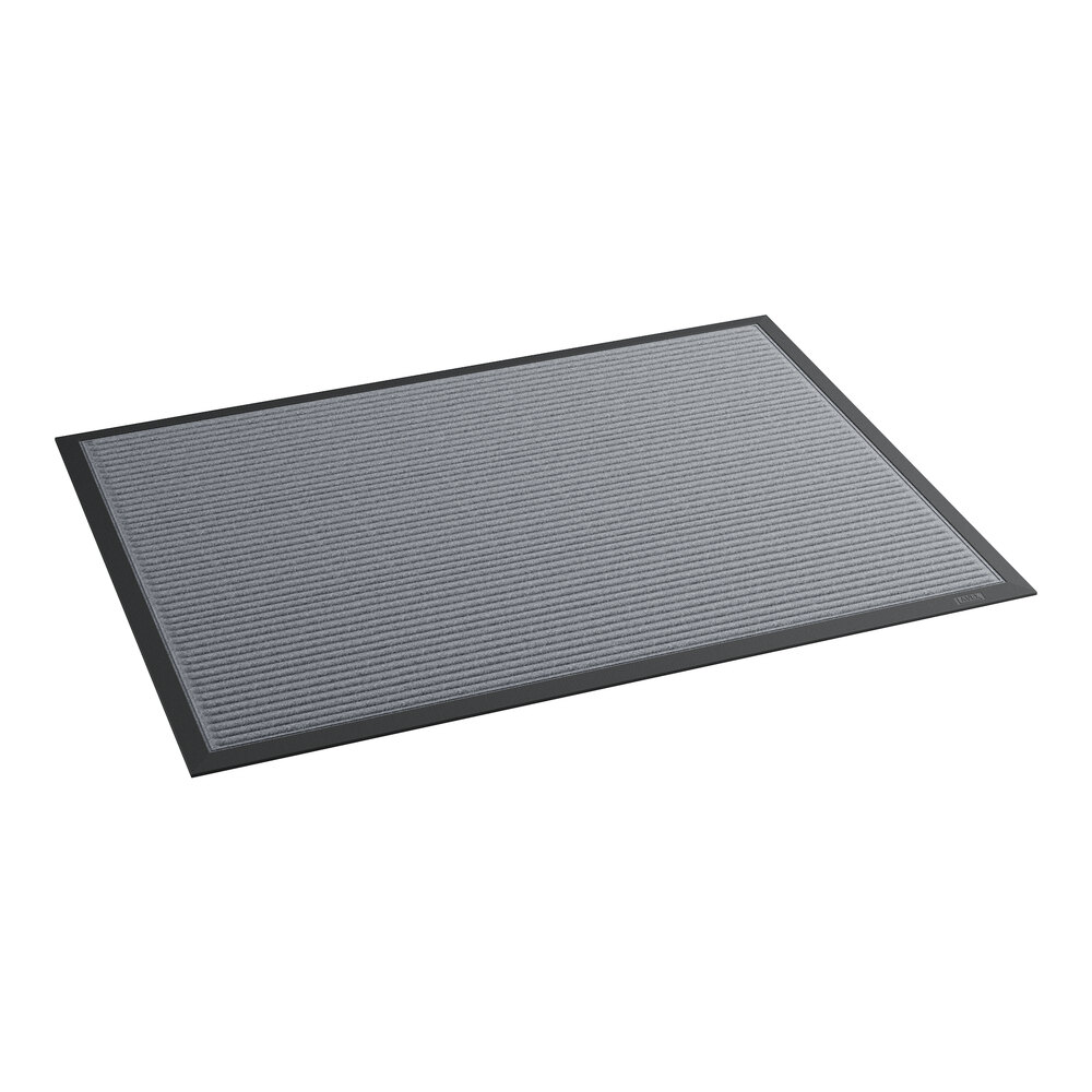 Lavex Needle Rib 3' x 4' Gray Indoor Entrance Mat - 3/8" Thick