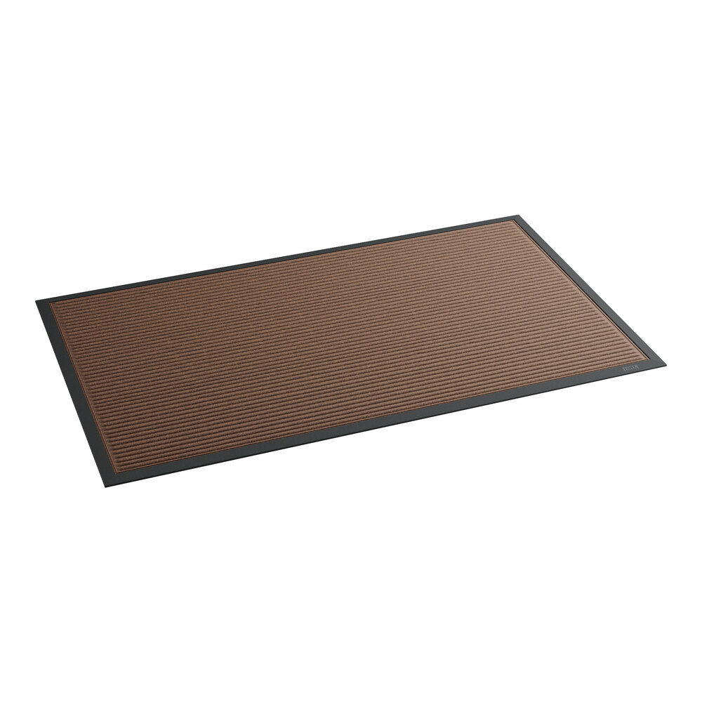 Lavex Needle Rib 3' x 5' Brown Indoor Entrance Mat - 3/8" Thick