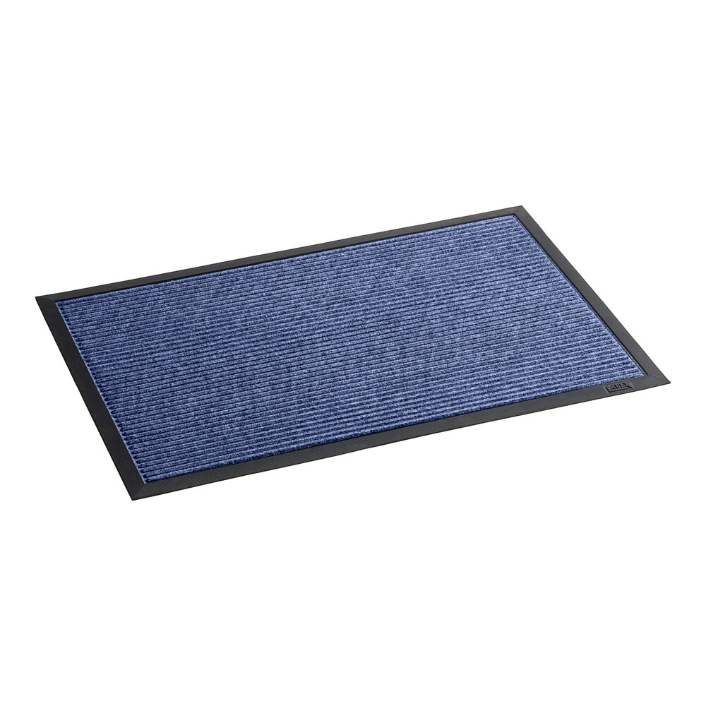 Lavex Needle Rib 2' x 3' Blue Indoor Entrance Mat - 3/8" Thick