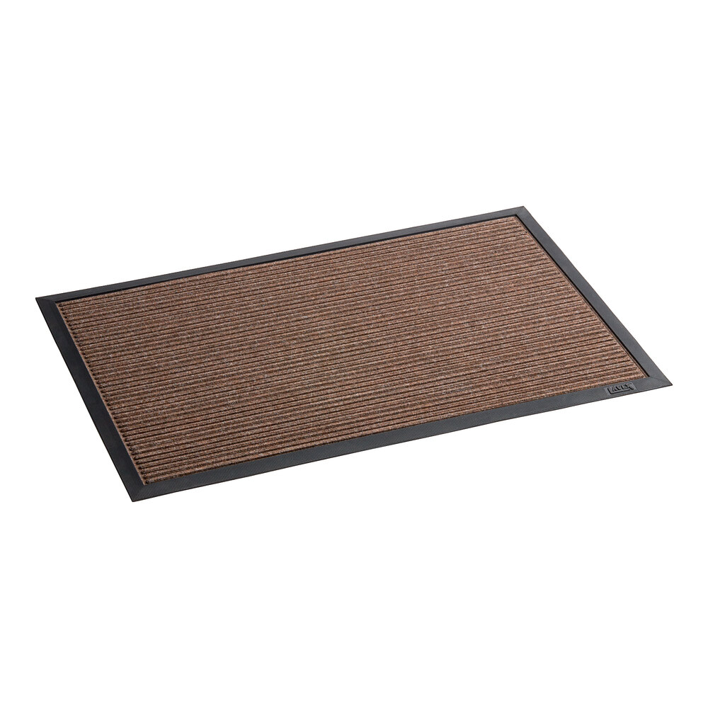 Lavex Needle Rib 2' x 3' Brown Indoor Entrance Mat - 3/8" Thick