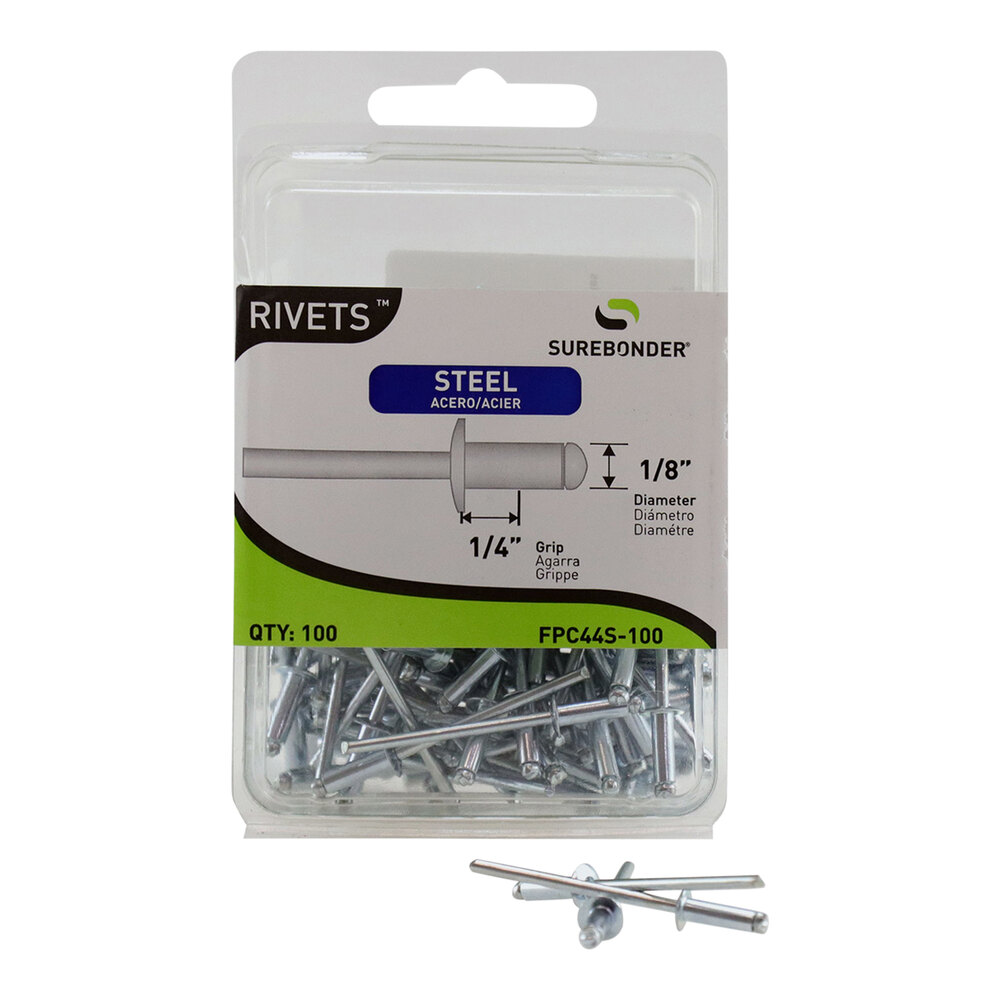 Surebonder 1/8" x 1/4" Heavy-Duty Steel Rivet 100-Count FPC44S-100 - 50 ...