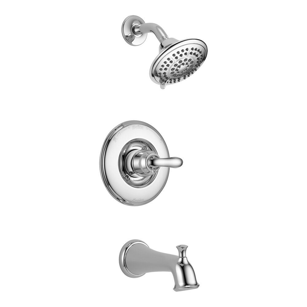 Delta Faucet T14494 Linden 1.75 GPM / 6 GPM Chrome Finish Valve, Bath, and Shower Trim Kit with ...