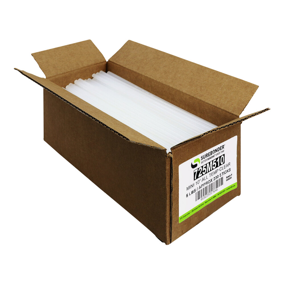 Surebonder 10" x 5/16" All Temp Clear Glue Stick 725M510 - 230/Box