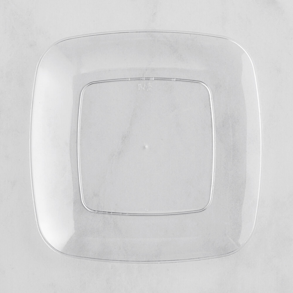 Visions Coupe 6" Clear Square Plastic Plate - 120/Case