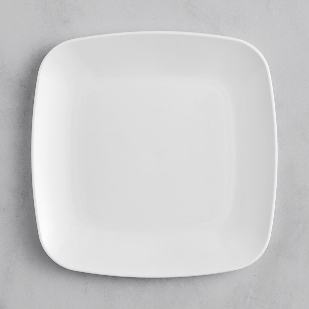 Visions Coupe 6" White Square Plastic Plate - 10/Sample
