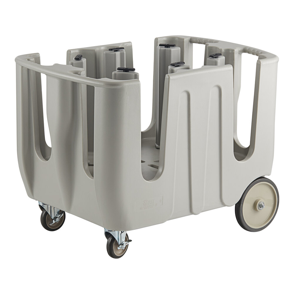 Noble Warewashing 4-8 Stack Adjustable "Poker Chip" Dish Dolly with 6 ...