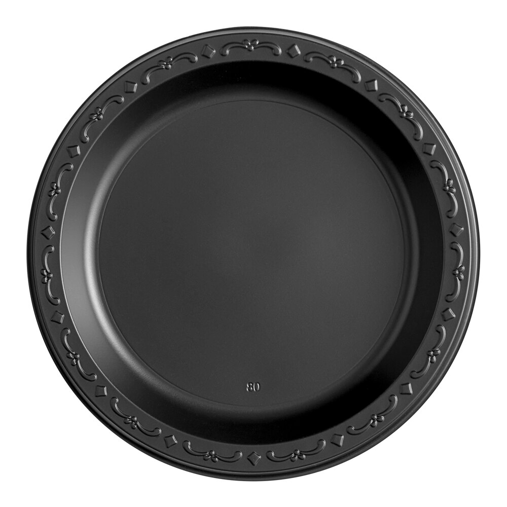 Ecopax 7" Black Mineral-Filled Polypropylene Plate - 900/Case
