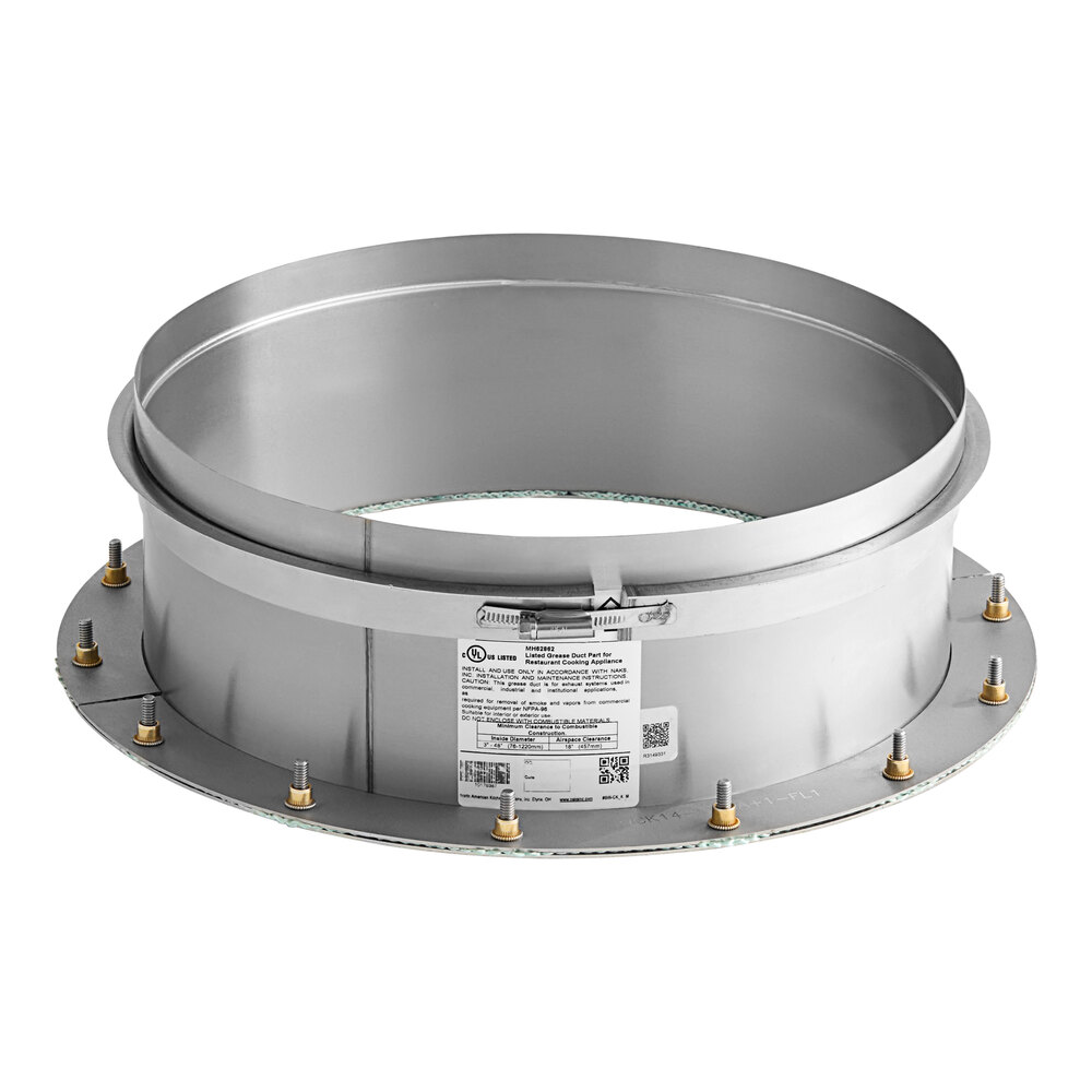 NAKS SWCK12-NWHA 12" Stainless Steel Single-Wall Grease Duct with No ...