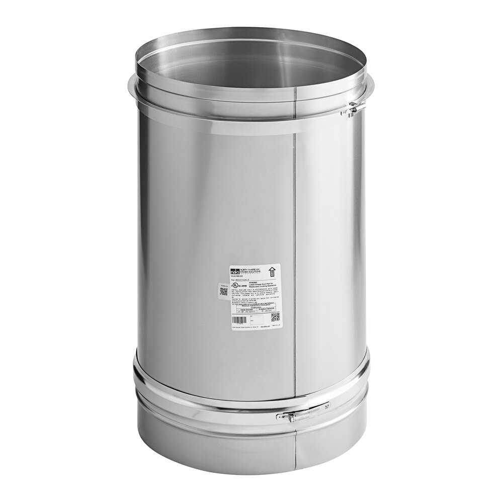 NAKS SWCK10-24L 10" x 24" Stainless Steel Single-Wall Fixed-Length ...